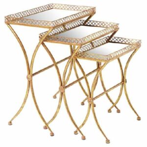 Antique Gold Nesting End Tables - Illusions Rentals
