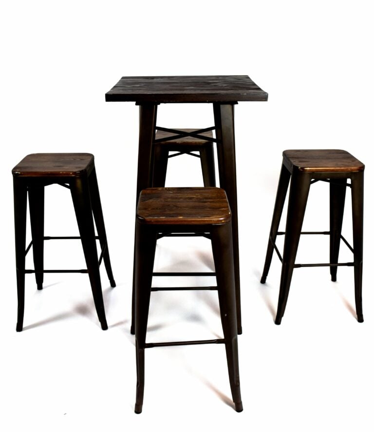 Philia Rustic Metal Pub Table - Illusions Rentals