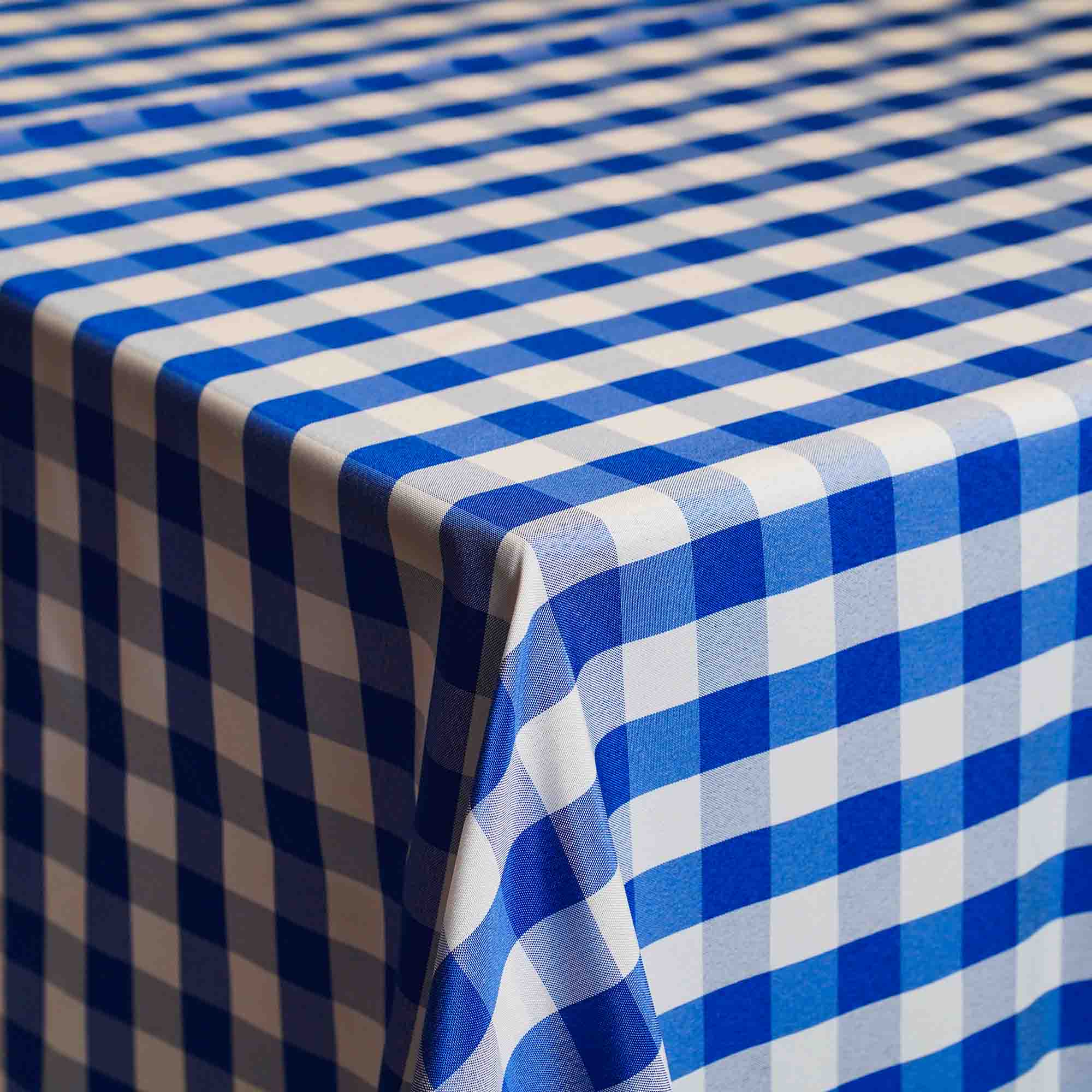 Royal Blue Gingham Check – Tablecloth – Illusions Rentals
